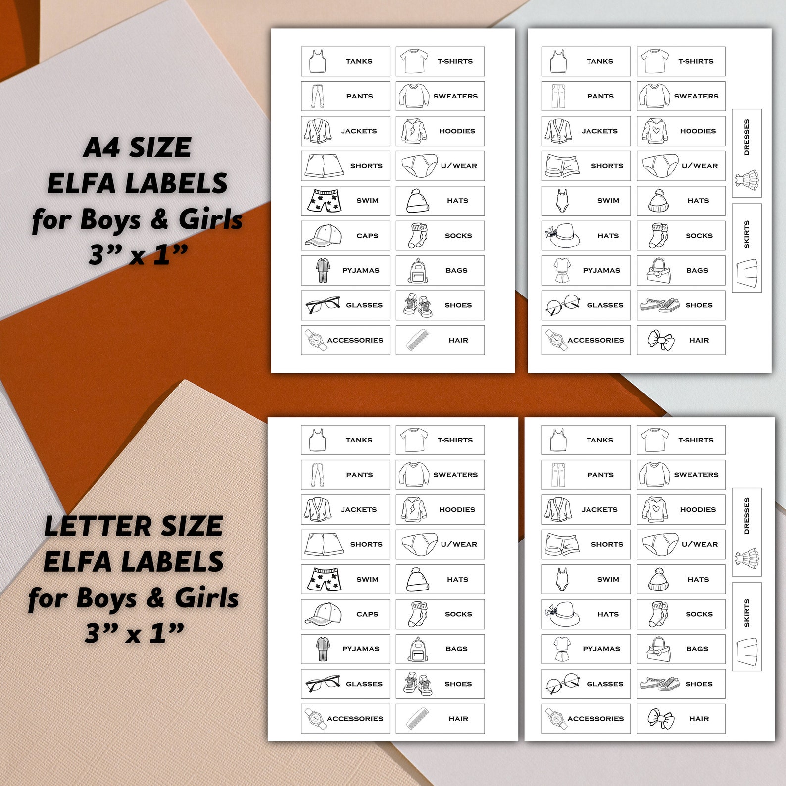 Printable Dresser Drawer Labels for Kids & Teens (boys, Girls ...