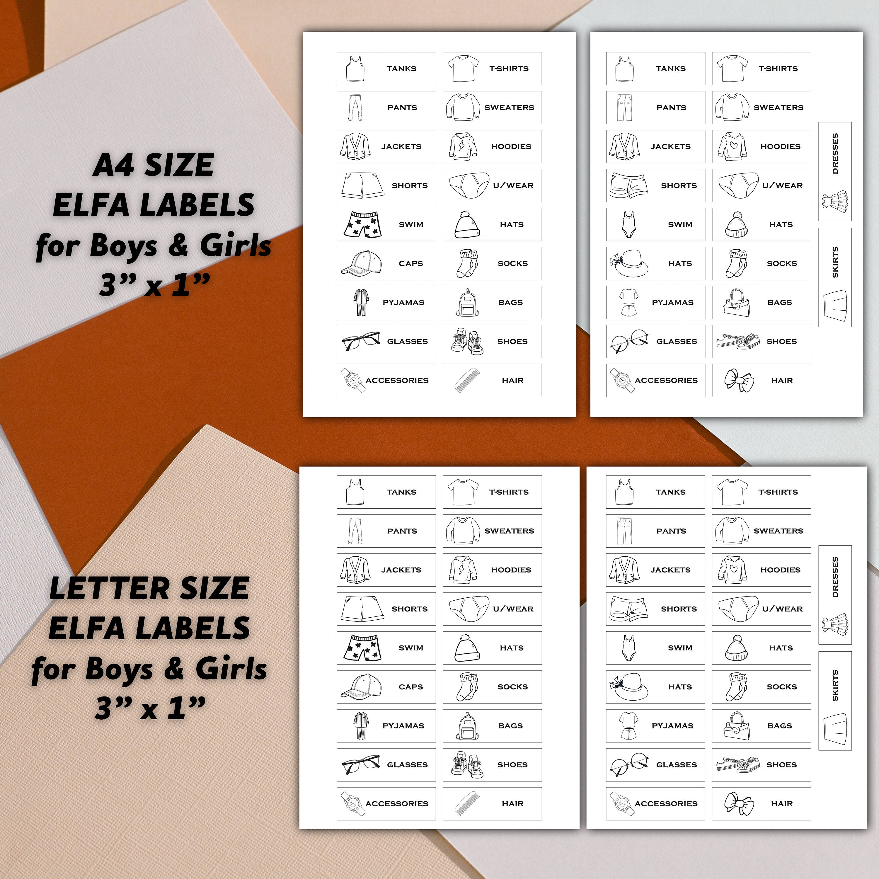 Printable Dresser Drawer Labels for Kids & Teens (boys, Girls ...