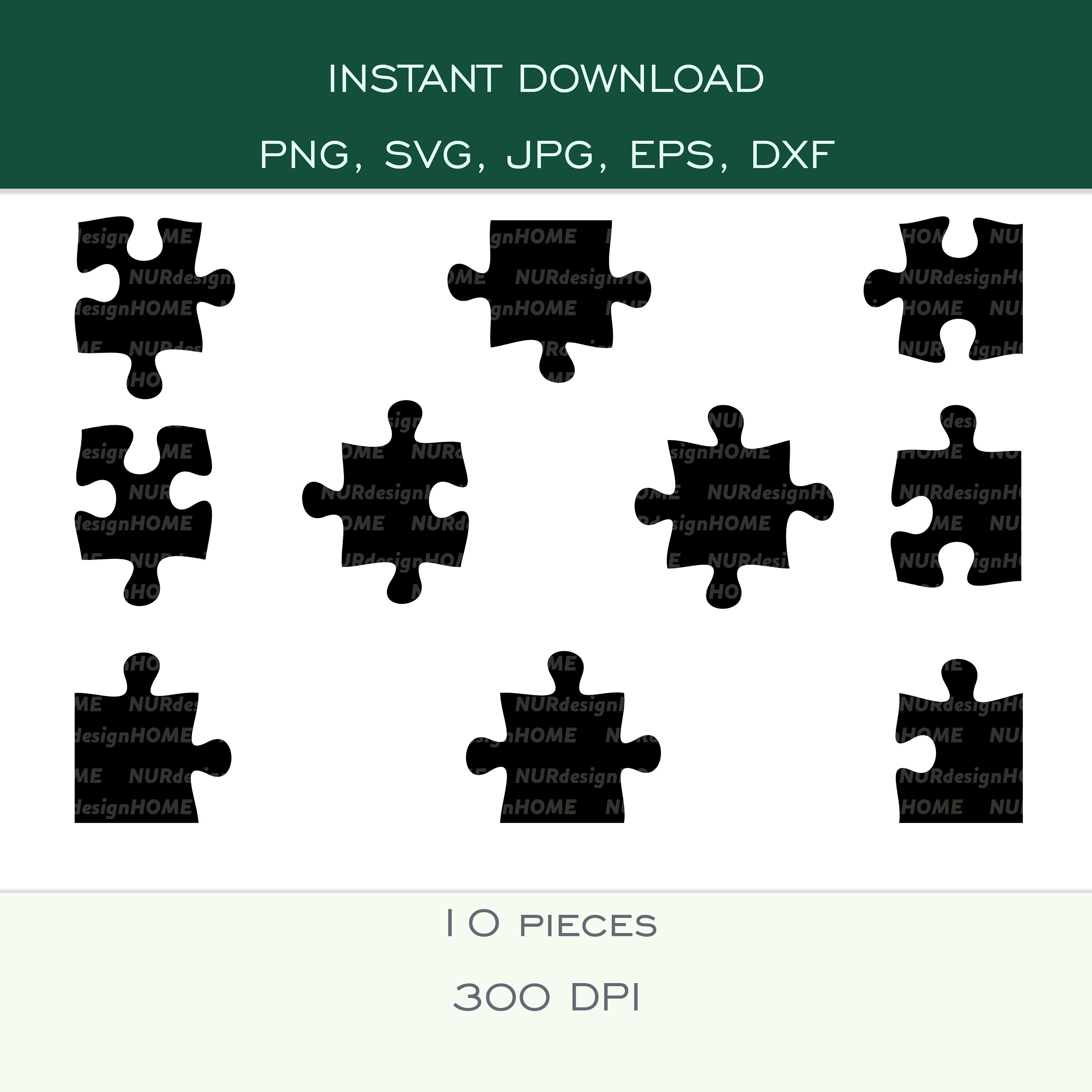 Puzzle Pieces - SVG, PNG, DXF, Eps, Jpg - Cut Files for Cricut ...