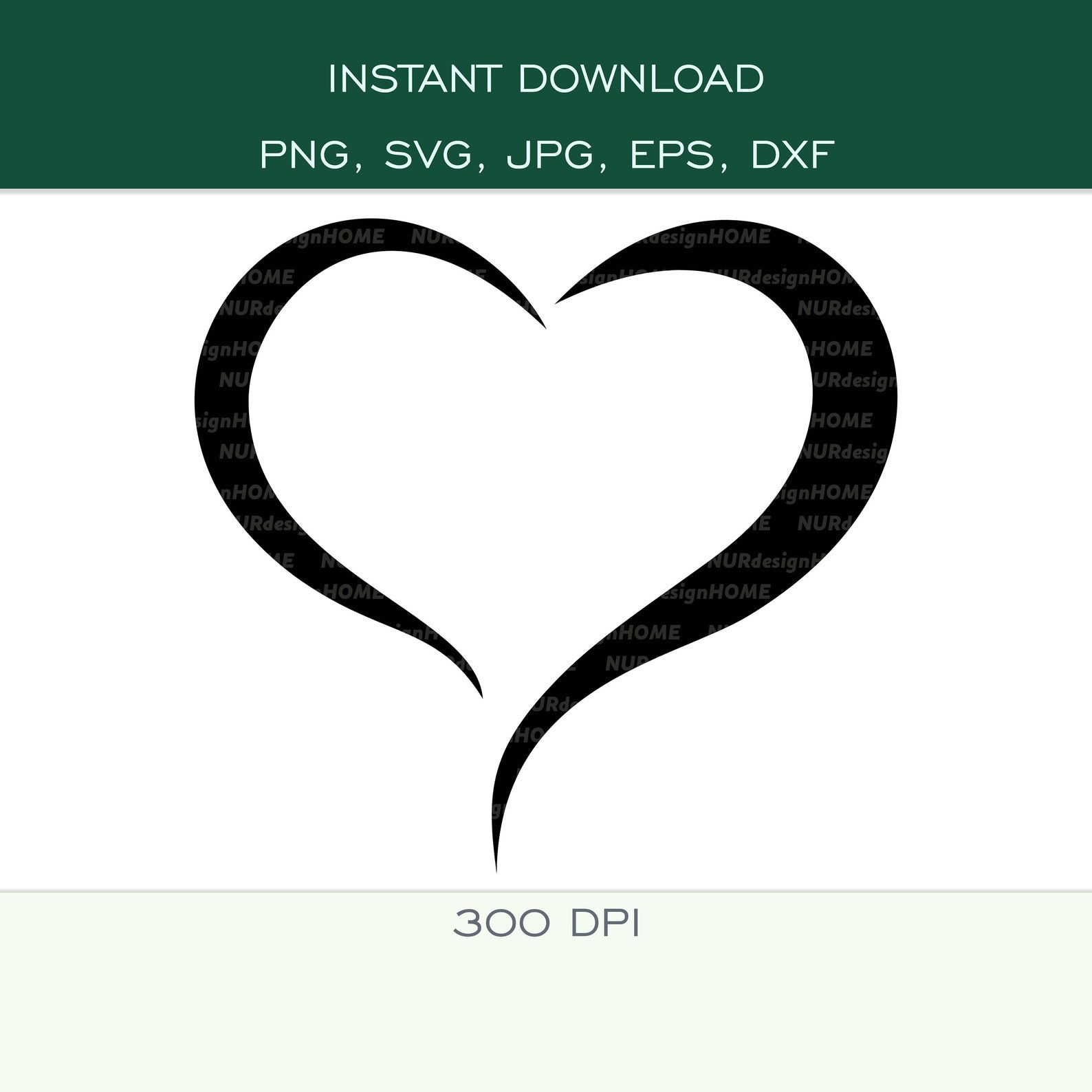 Open Heart - Instant Download - SVG, PNG, DXF, Eps, Jpg - Cut Files for ...