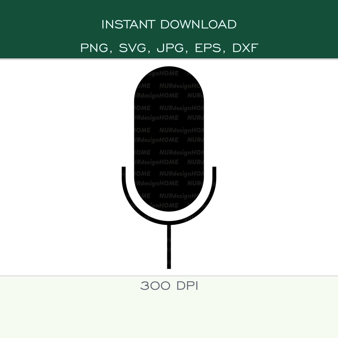 Digital Mic - SVG, PNG, DXF, Eps, Jpg - Printable Microphone - Instant ...