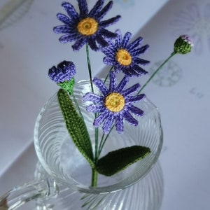 Crochet Video - ASTER Mini Bouquet Step by Step Tutorial - Level 3 - Etsy