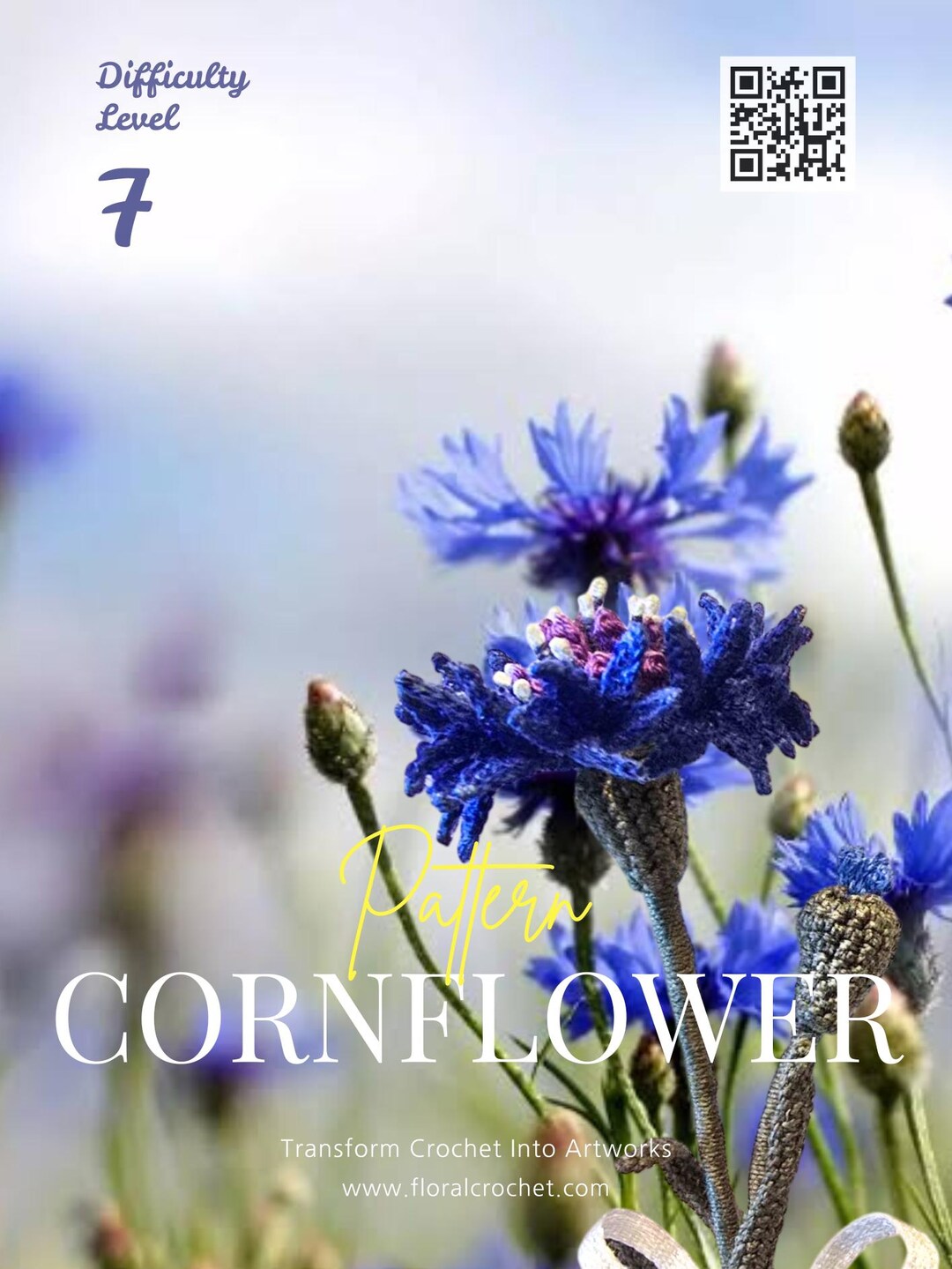 Crochet Pattern - CORNFLOWER Mini Bouquet - Level 7 - Etsy
