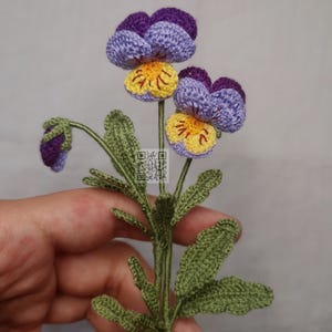 Crochet Video - PANSY Mini Bouquet Step by Step Tutorial - Level 6 - Etsy