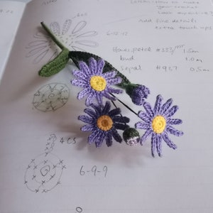 Crochet Pattern - ASTER Mini Flower Bouquet - Level 3 - Etsy