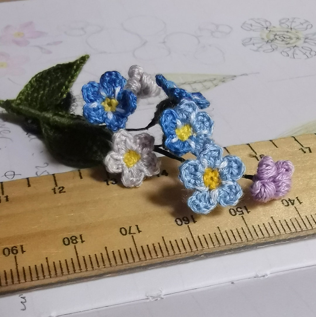 Crochet Pattern FORGET-ME-NOT Mini Flower Bouquet Level 2 - Etsy