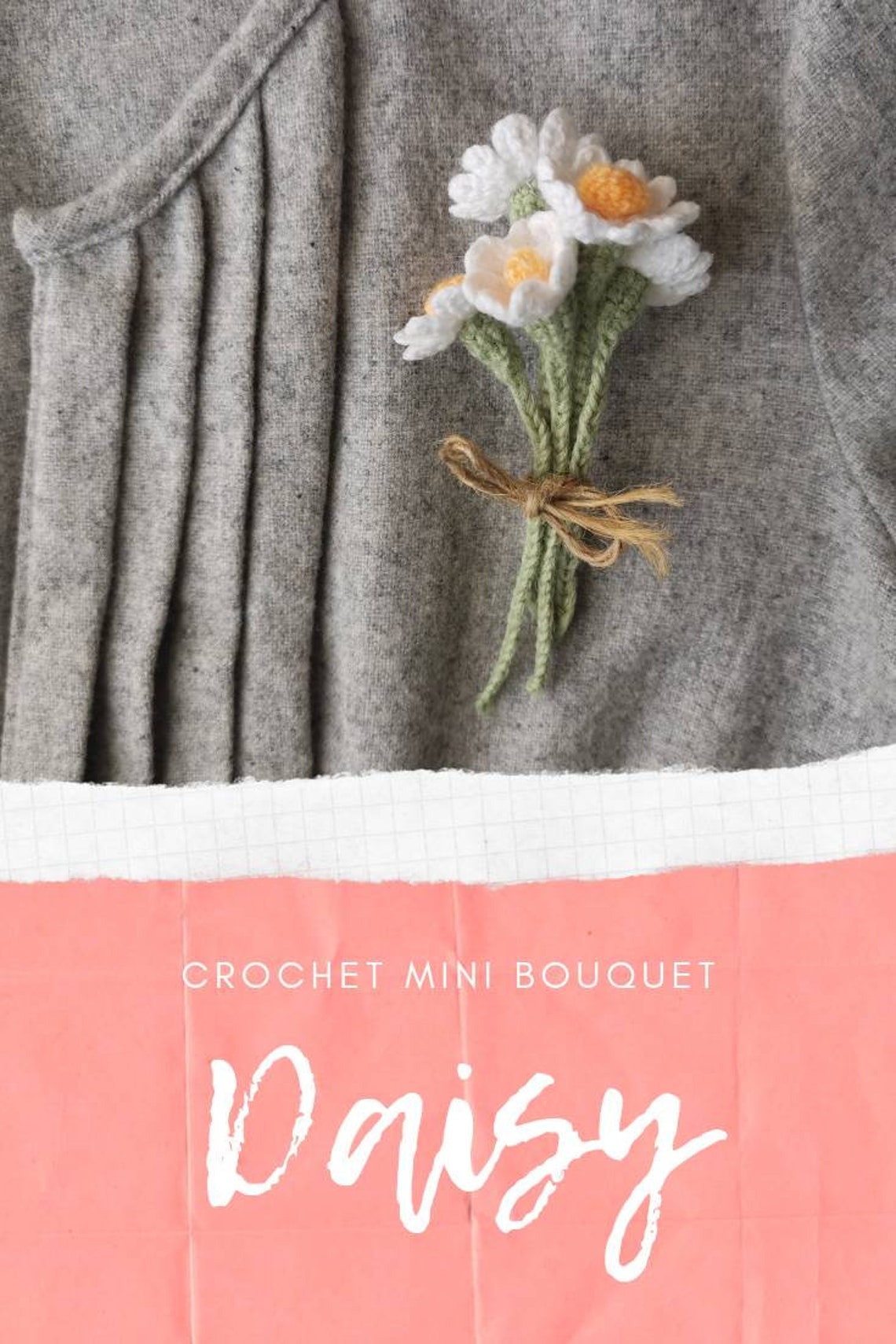 Crochet Pattern DAISY Mini Bouquet Level 3 - Etsy