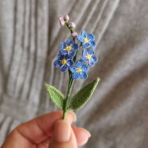 Crochet Pattern - FORGET-ME-NOT Mini Flower Bouquet - Level 2 - Etsy