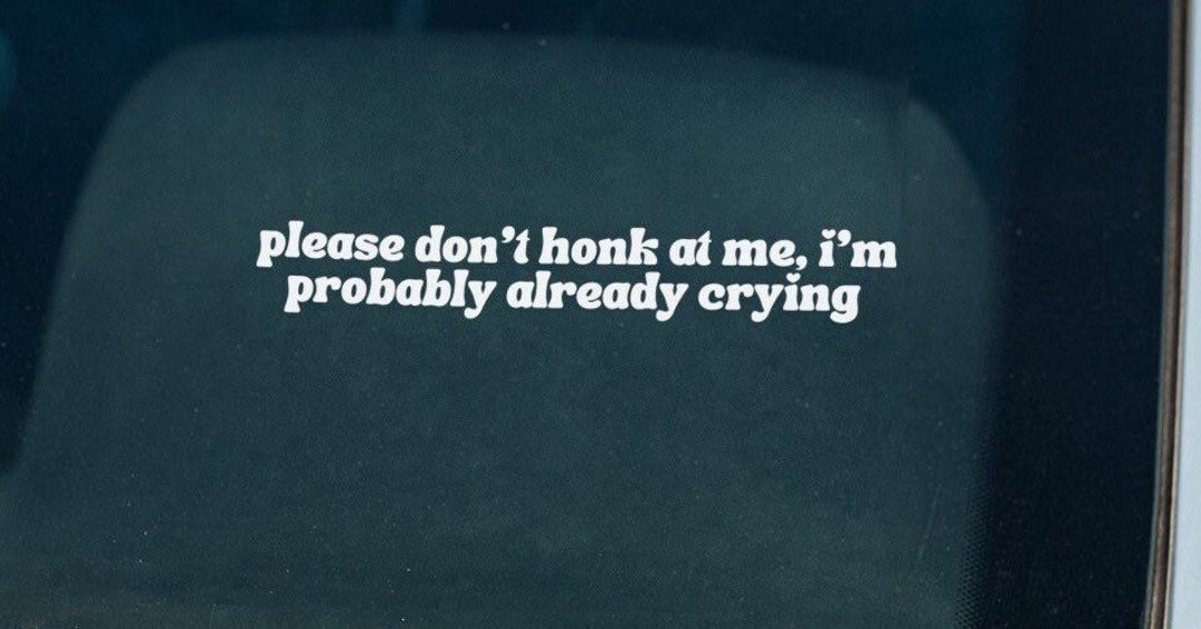 Please Dont Honk at Me,im Probably Already Crying Car Decal/ Car ...
