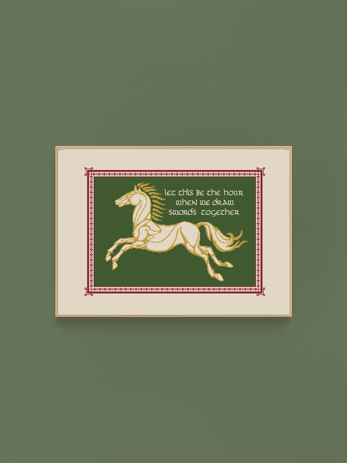 Lord of the Rings Tolkien Inspired Rohan Cross Stitch Art. Pattern ...