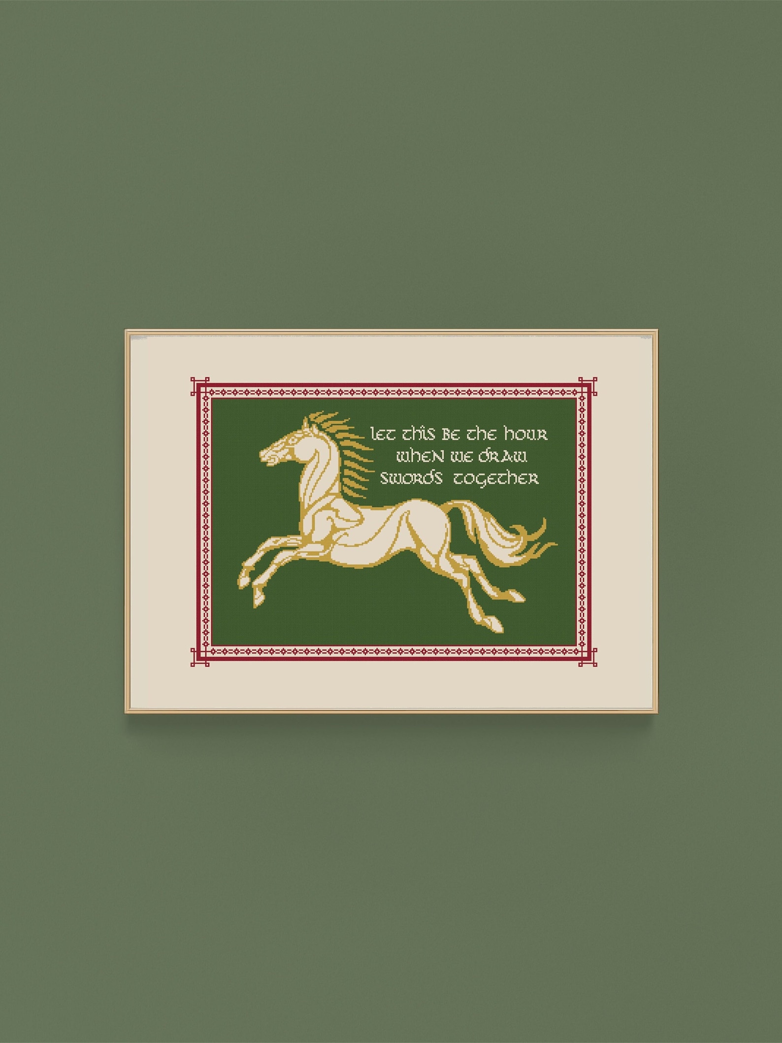 Lord of the Rings Tolkien Inspired Rohan Cross Stitch Art. Pattern ...
