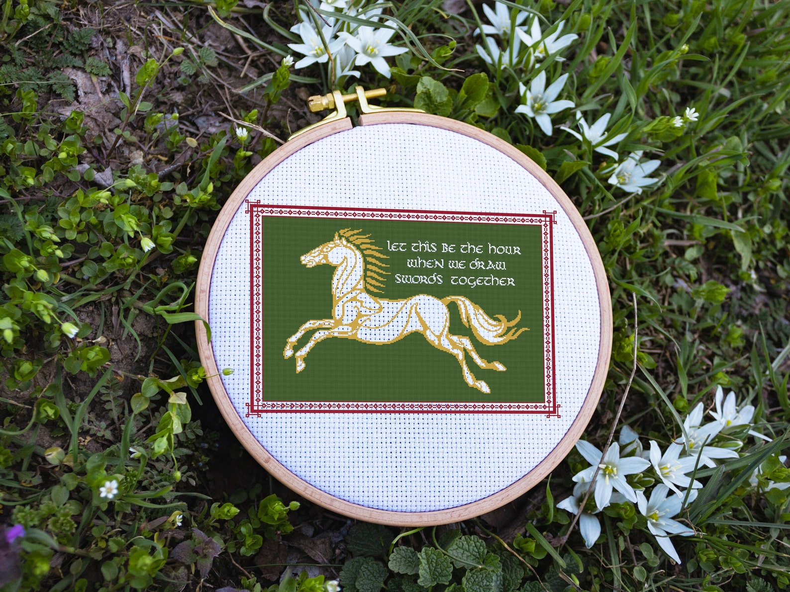 Lord of the Rings Tolkien Inspired Rohan Cross Stitch Art. Pattern ...