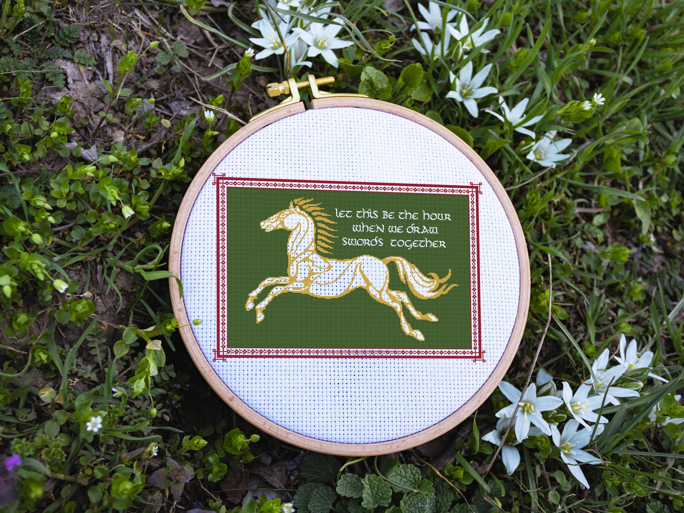 Lord of the Rings Tolkien Inspired Rohan Cross Stitch Art. Pattern ...