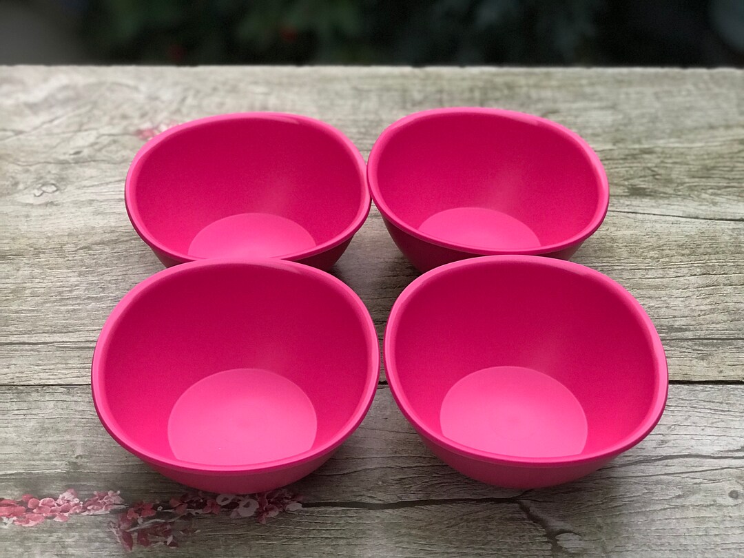 Tupperware Small Bowl Set of 4 Pink New Legacy Salad Soup - Etsy