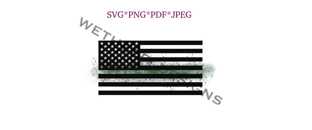 American Flag With Green Stripe for US Military. - Patriotic Digital ...