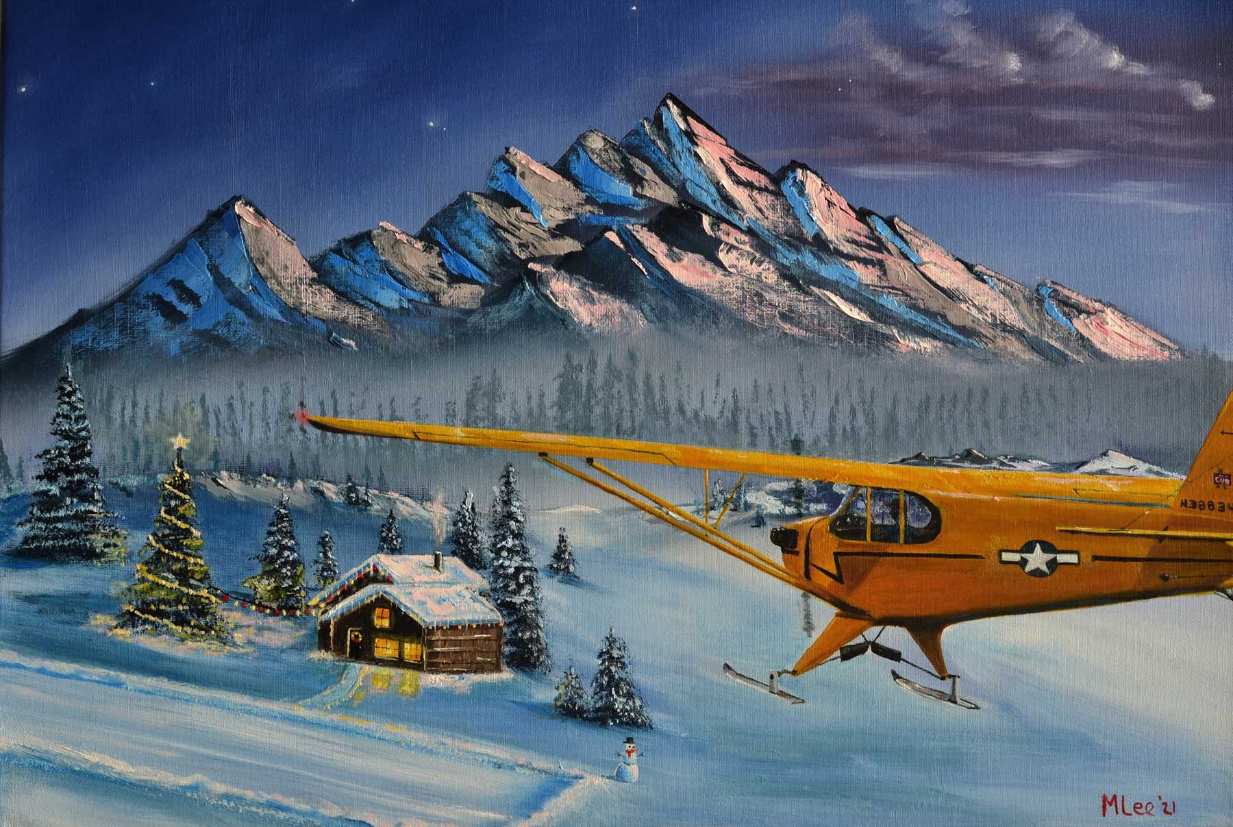 Original Oil Painting- "a Cub for Christmas" - Etsy