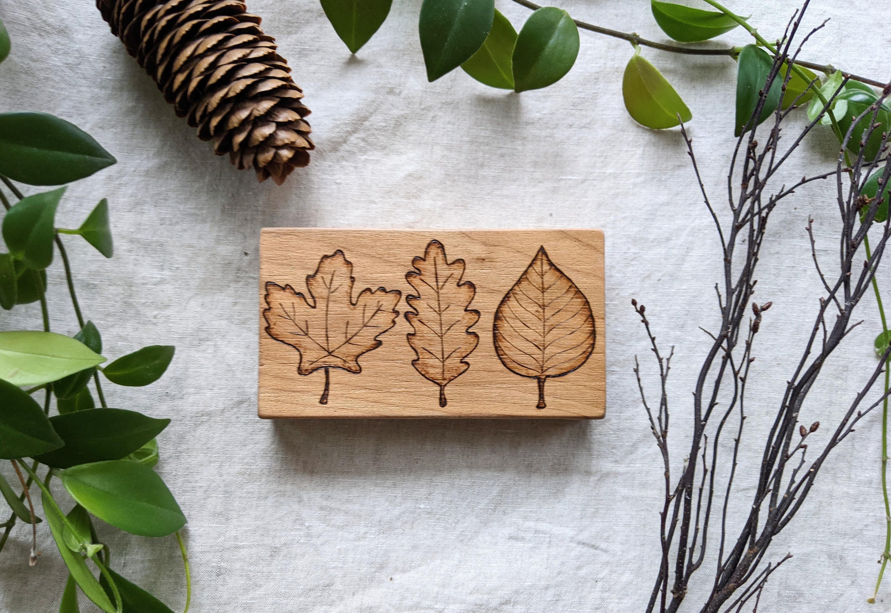 Fall Leaves Pyrography on Cherry Wood - Etsy