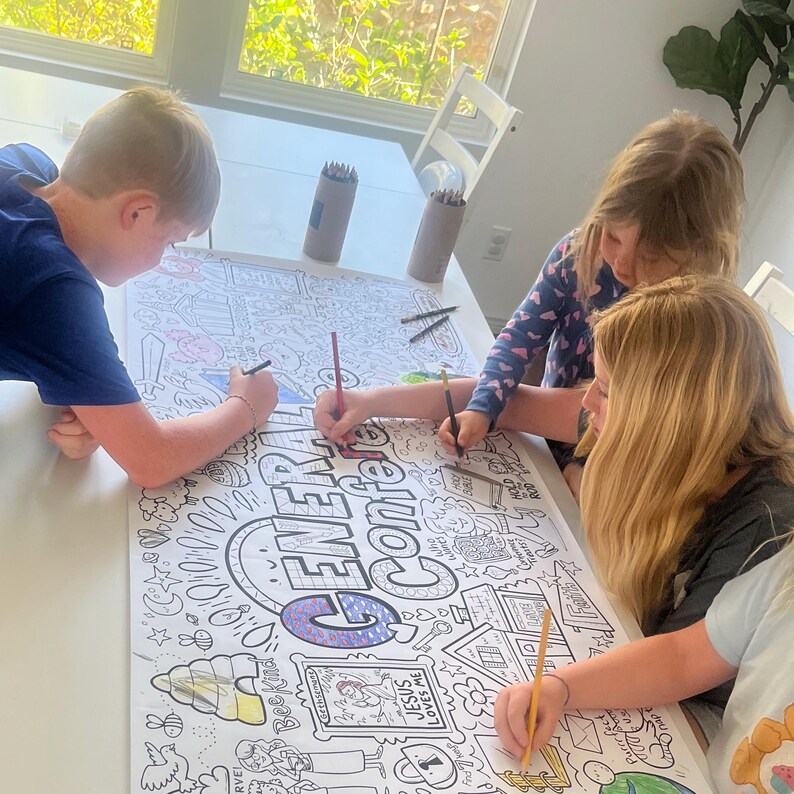 General Conference Coloring Poster Banner: LDS Kids Activity 24”x60 ...