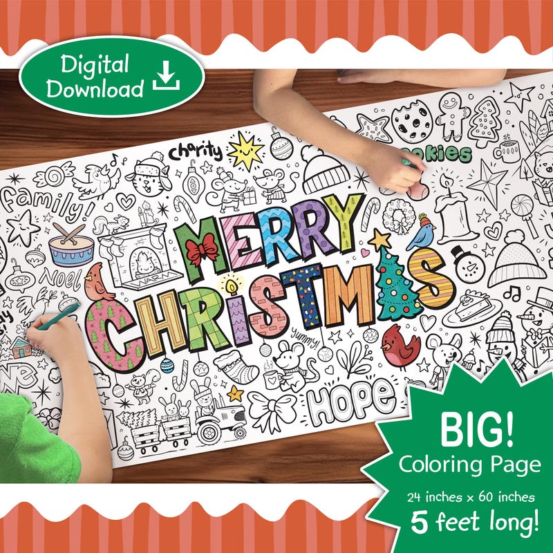 Christmas Colouring Tablecloth - Etsy