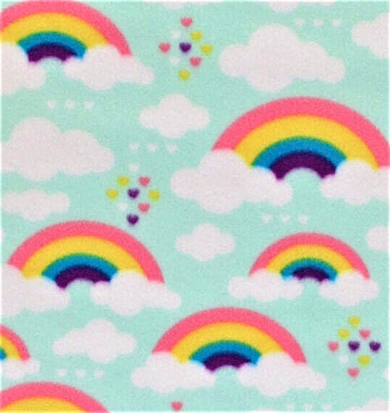 Fleece-by-the-yard-rainbows & Hearts, 100% Polyester Blizzard Fleece ...