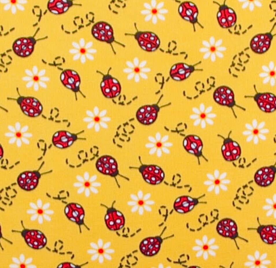 Fleece ladybugs in Yellow, 100% Polyester Blizzard Fleece-by the Yard ...