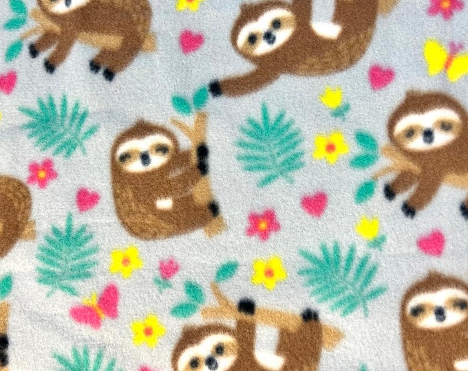 Fleece sloths in Spring, 28x 32 100% Polyester Blizzard Fleece - Etsy
