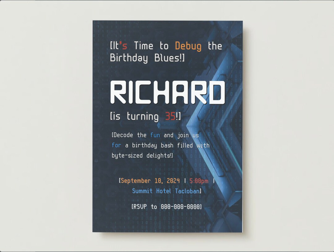 Programmer Birthday Invitation - Time to Debug the Birthday Blues! - Etsy