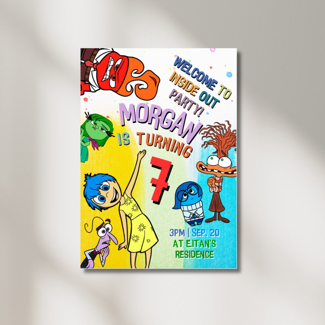 Inside Out Invitation Template - Editable Template - Etsy