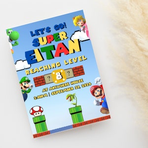 Super Mario Theme Editable Template - Etsy