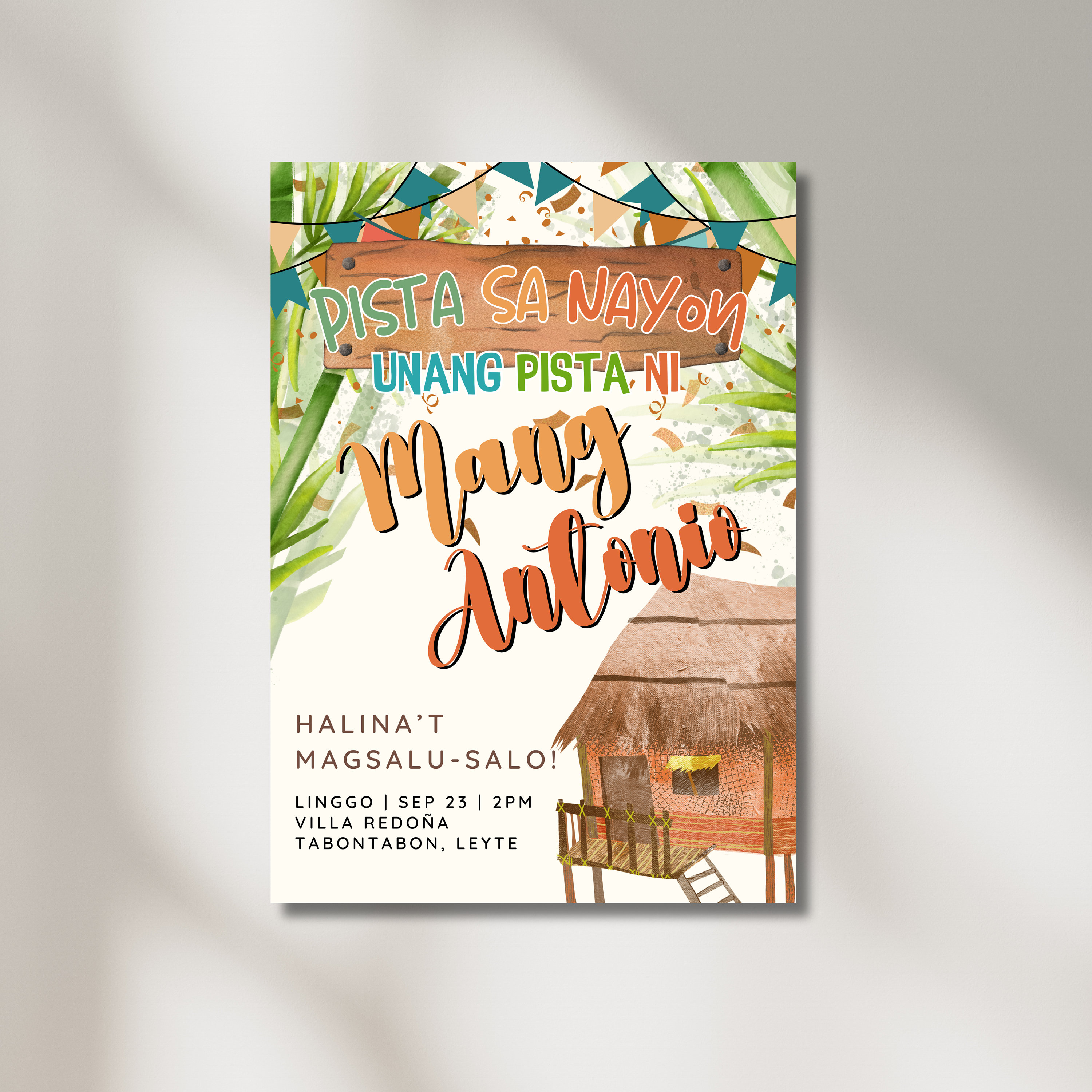 Fiesta Birthday Party - Pista Sa Nayon Invitation Template - Etsy