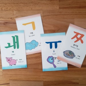 Korean Alphabet Flashcards - Etsy