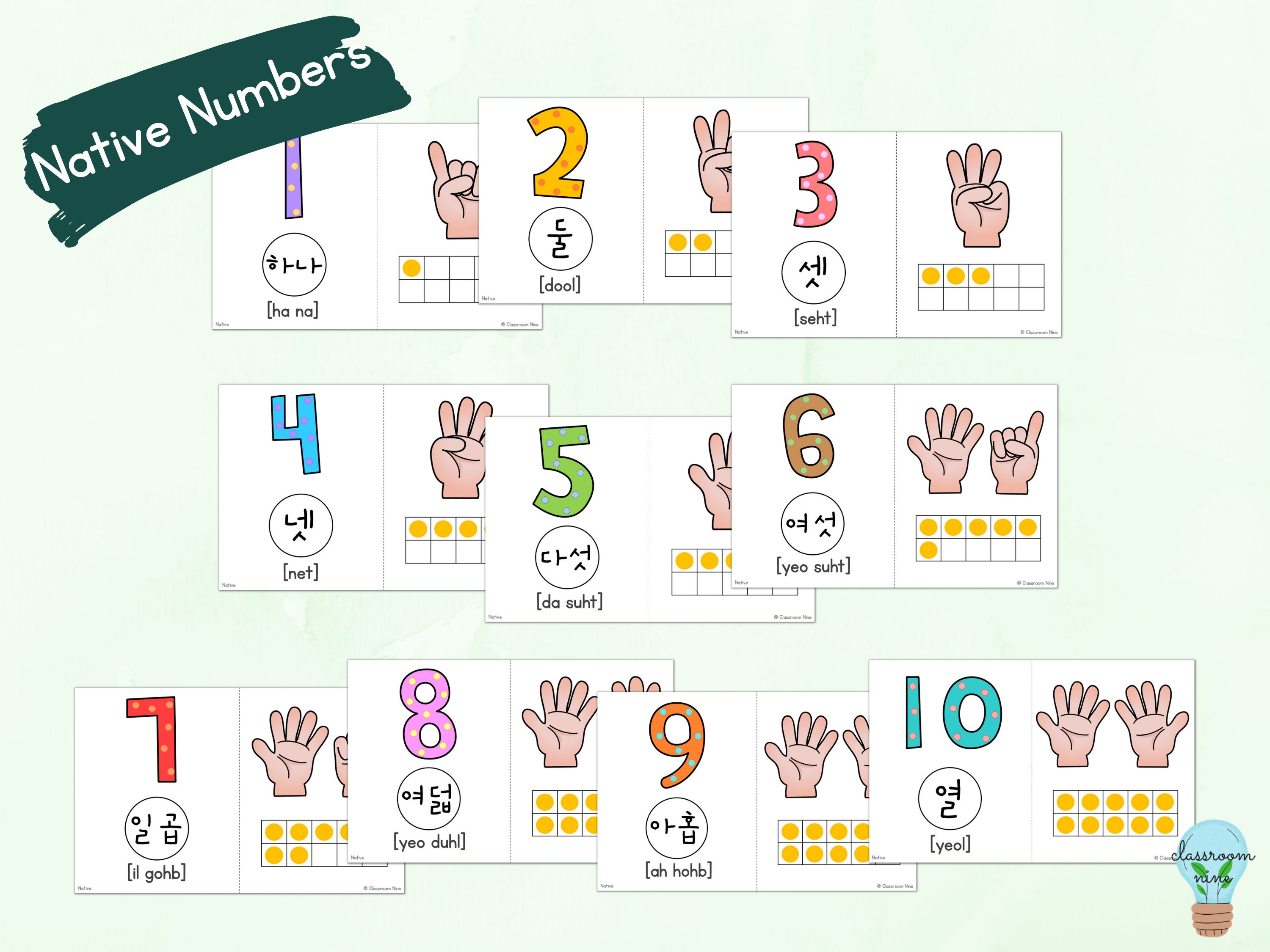 Counting Numbers in Korean Flashcards - Etsy