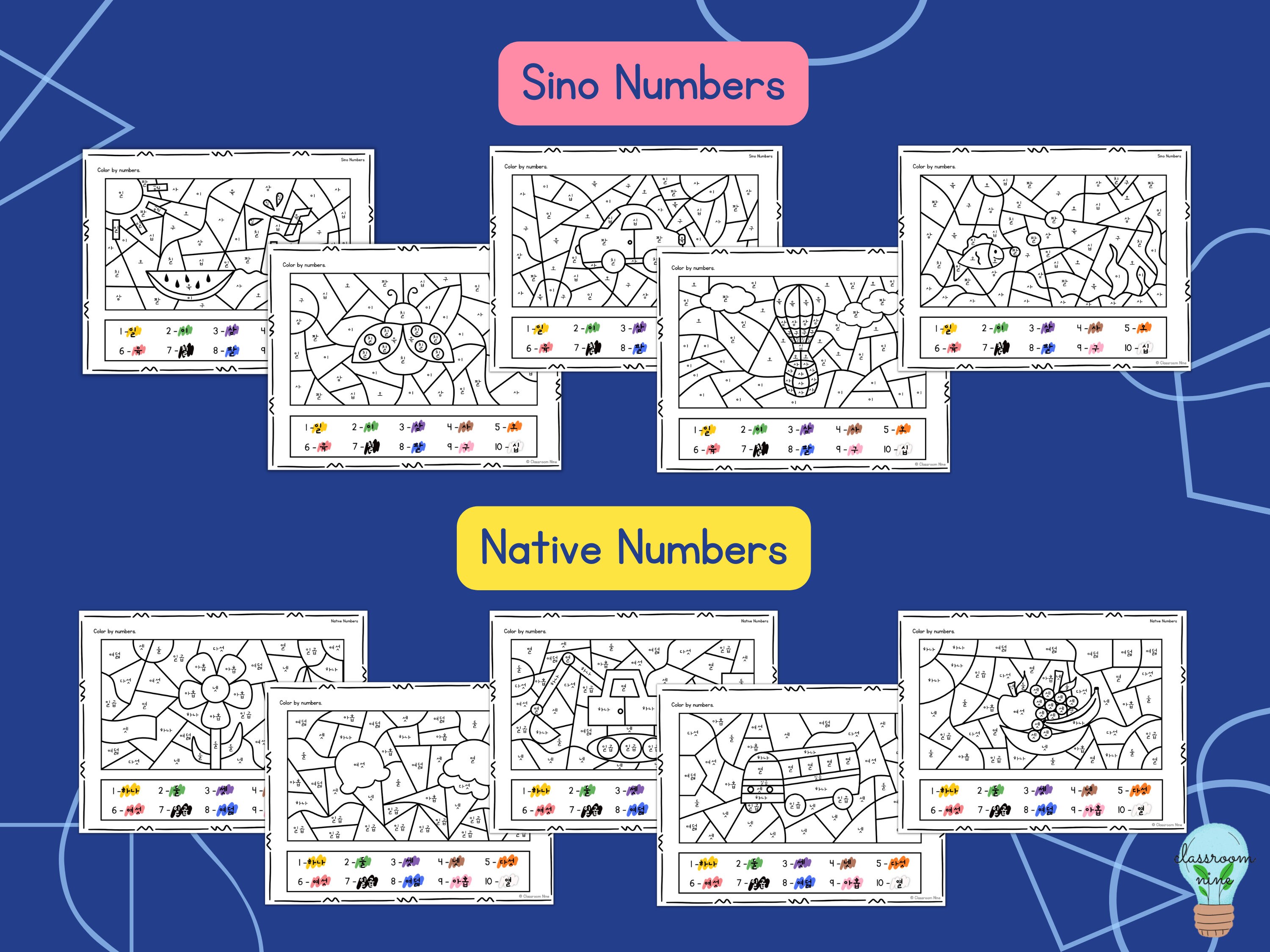 Color by Number - Sino & Native Numbers - Etsy