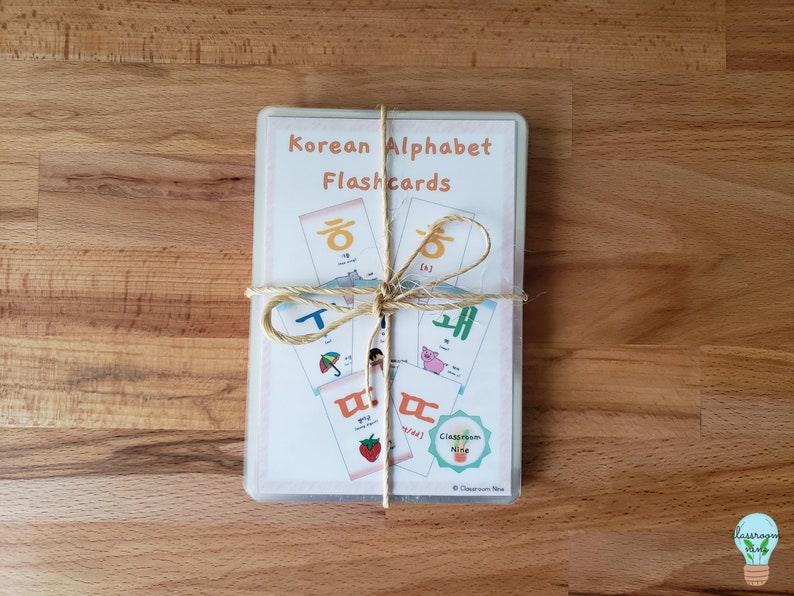 Korean Alphabet Flashcards - Etsy