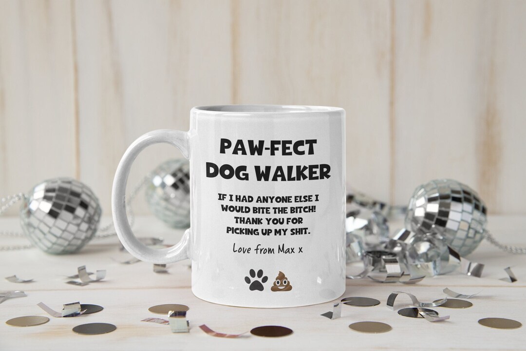 Personalised Funny Dog Walker Mug, Joke Thank You Dog Walker Gift, Dog ...