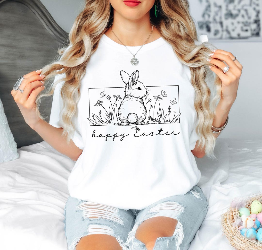 Happy Easter Bunny Shirt, Cute Bunny Sweatshirt, Easter Sweater, Happy ...