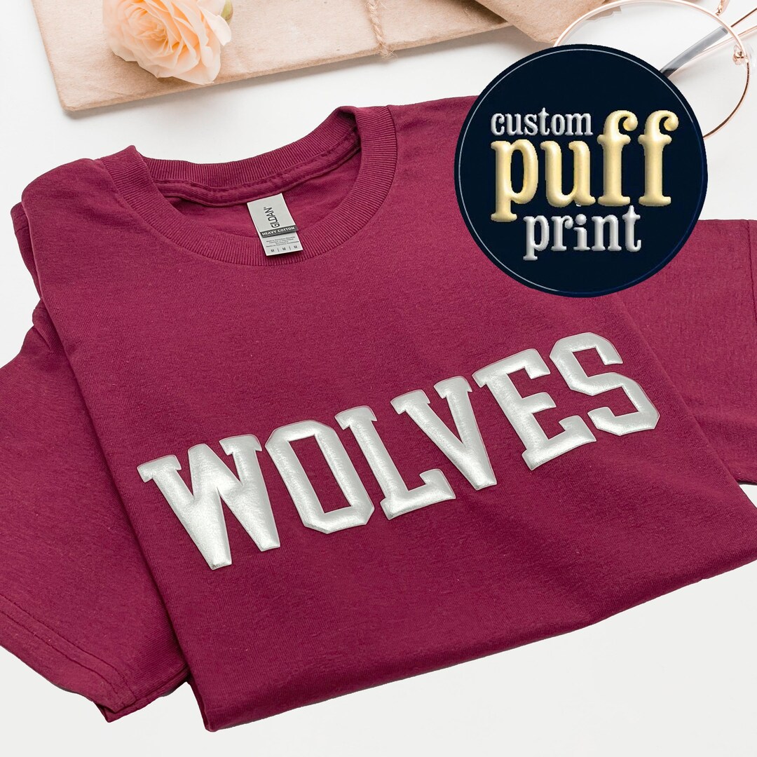 Personalized Puff Print Shirt: Raised Embossed Design - School Spirit ...