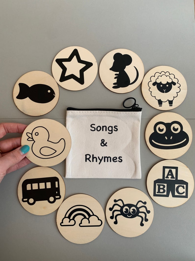 Wooden Nursery Rhyme Coins / Discs - Learning Resource EYFS KS1 ...