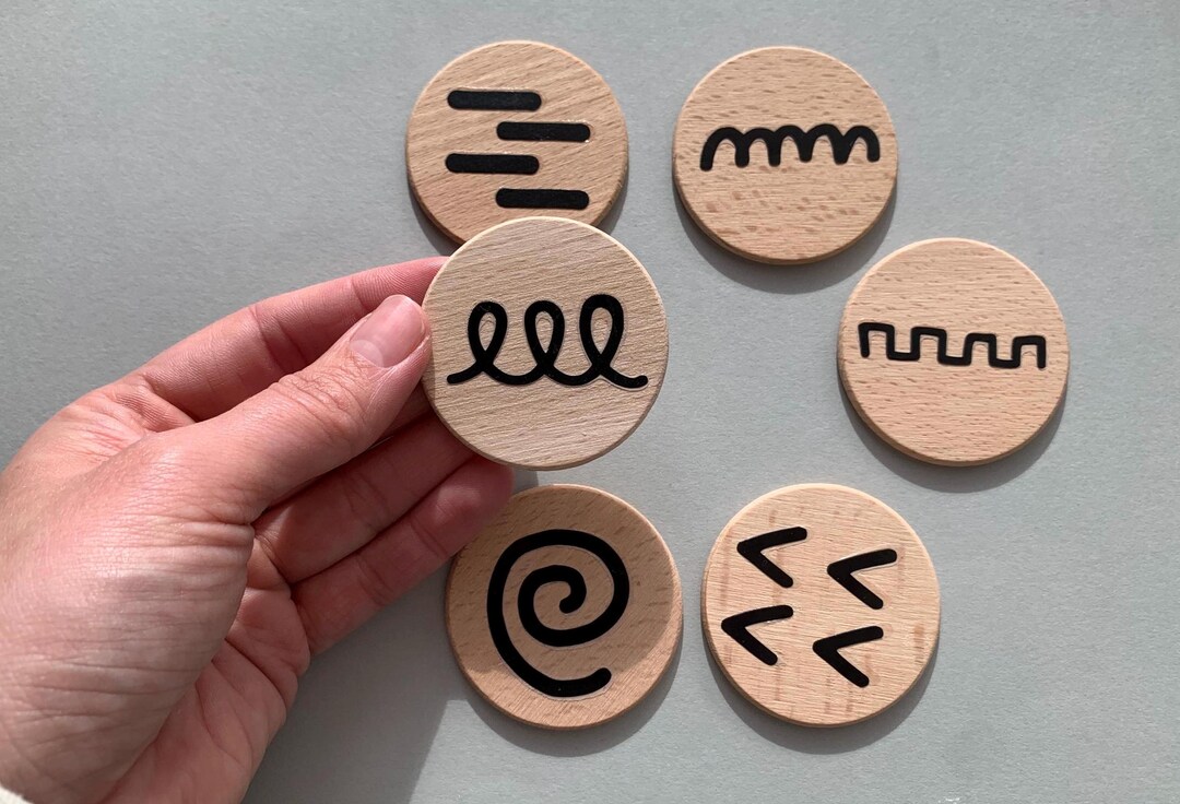 Beech Wood Pre-writing Mark Making Coins learning Resource EYFS Early ...