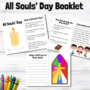 All Souls' Day Mini Book PDF - Colorable - Catholic Booklet for Kids - Etsy