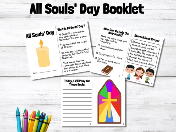 All Souls' Day Mini Book PDF Colorable Catholic | Etsy