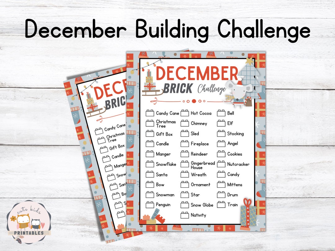 Christmas Building Challenge, Holiday Kids Activity, Brick Building ...