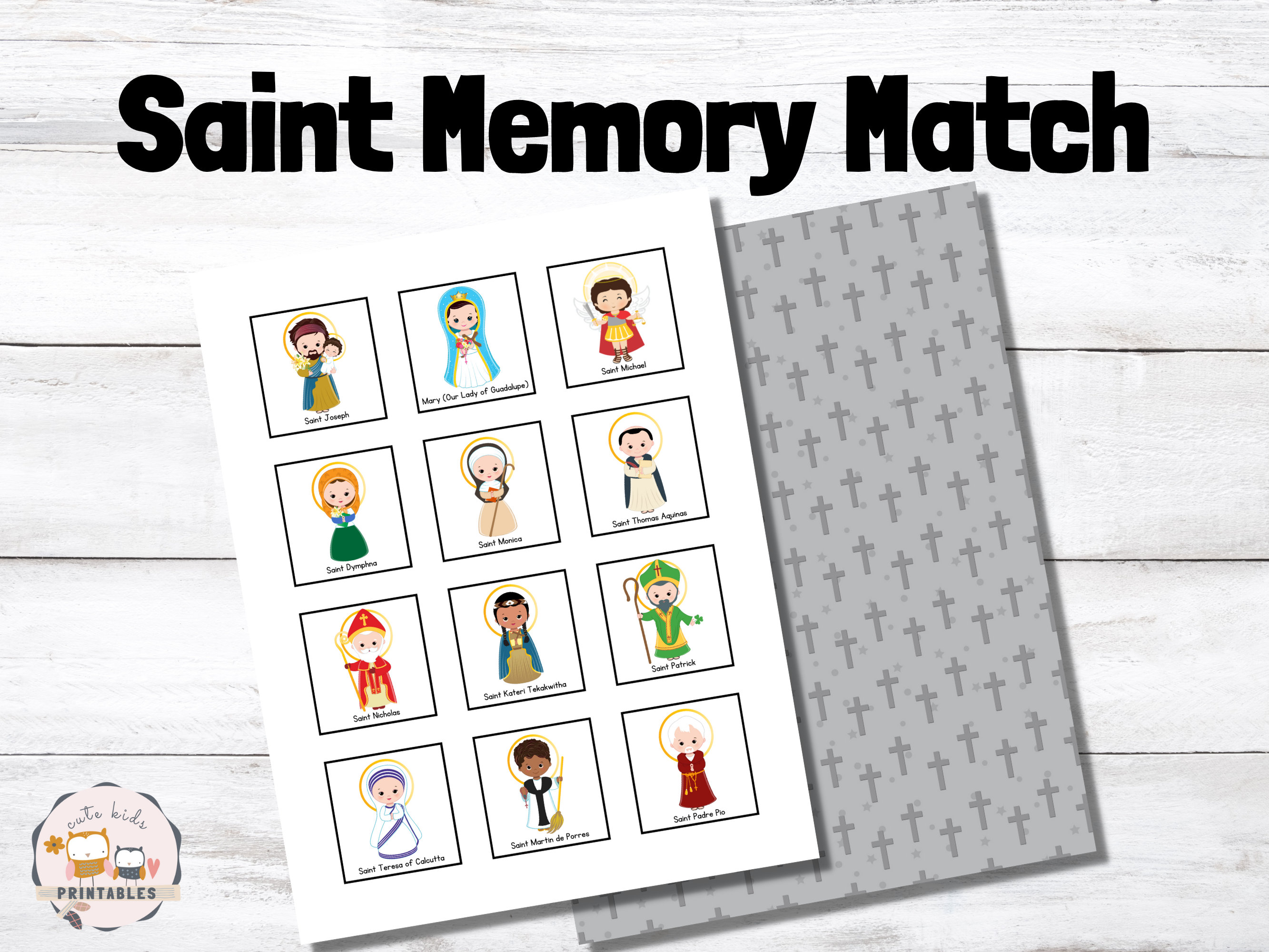 Saints Memory Match Game for Toddlers and Preschoolers - All Saints Day ...