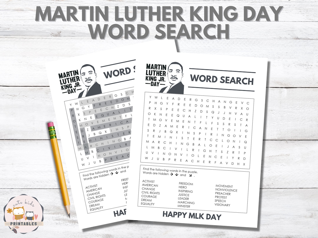 Martin Luther King Jr. Day Word Search | MLK Day | Worksheets ...
