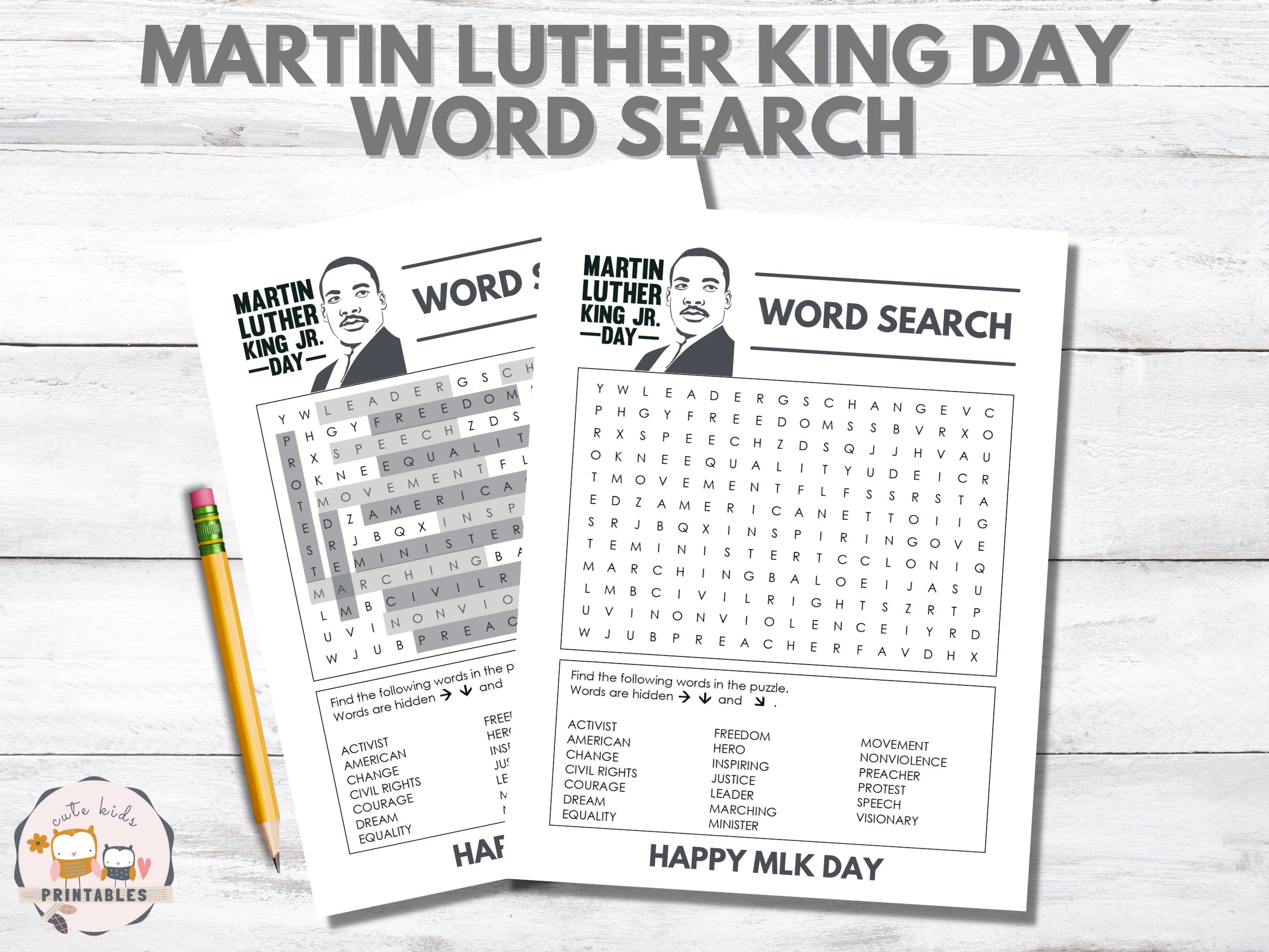 Martin Luther King Jr. Day Word Search | MLK Day | Worksheets ...