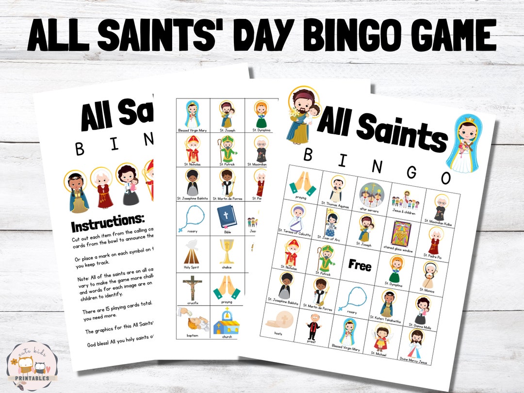 All Saints Day Bingo Game PDF Party Printable - Etsy Canada
