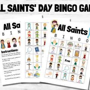 All Saints Day Bingo Game PDF Party Printable - Etsy