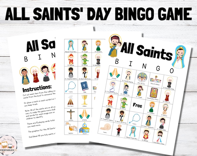All Saints Bingo Cards PDF - Etsy Canada