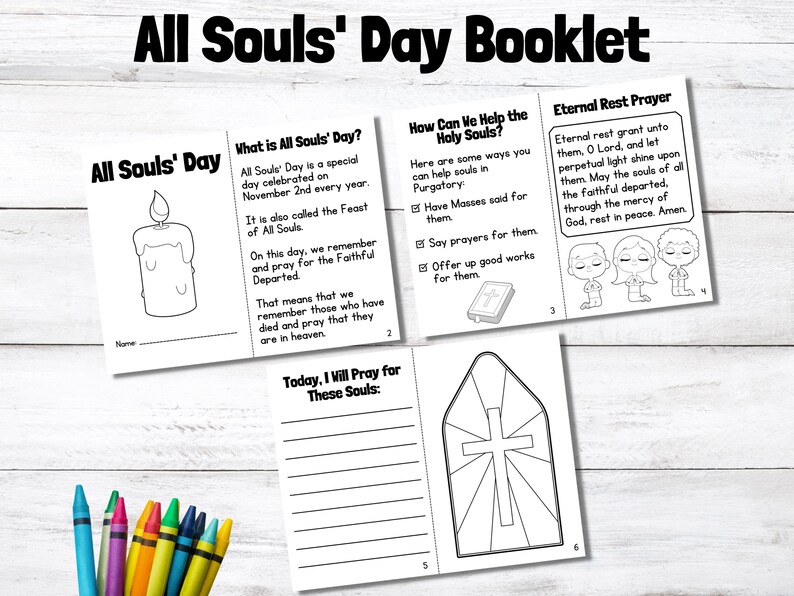 All Souls' Day Mini Book PDF - Colorable - Catholic Booklet for Kids - Etsy