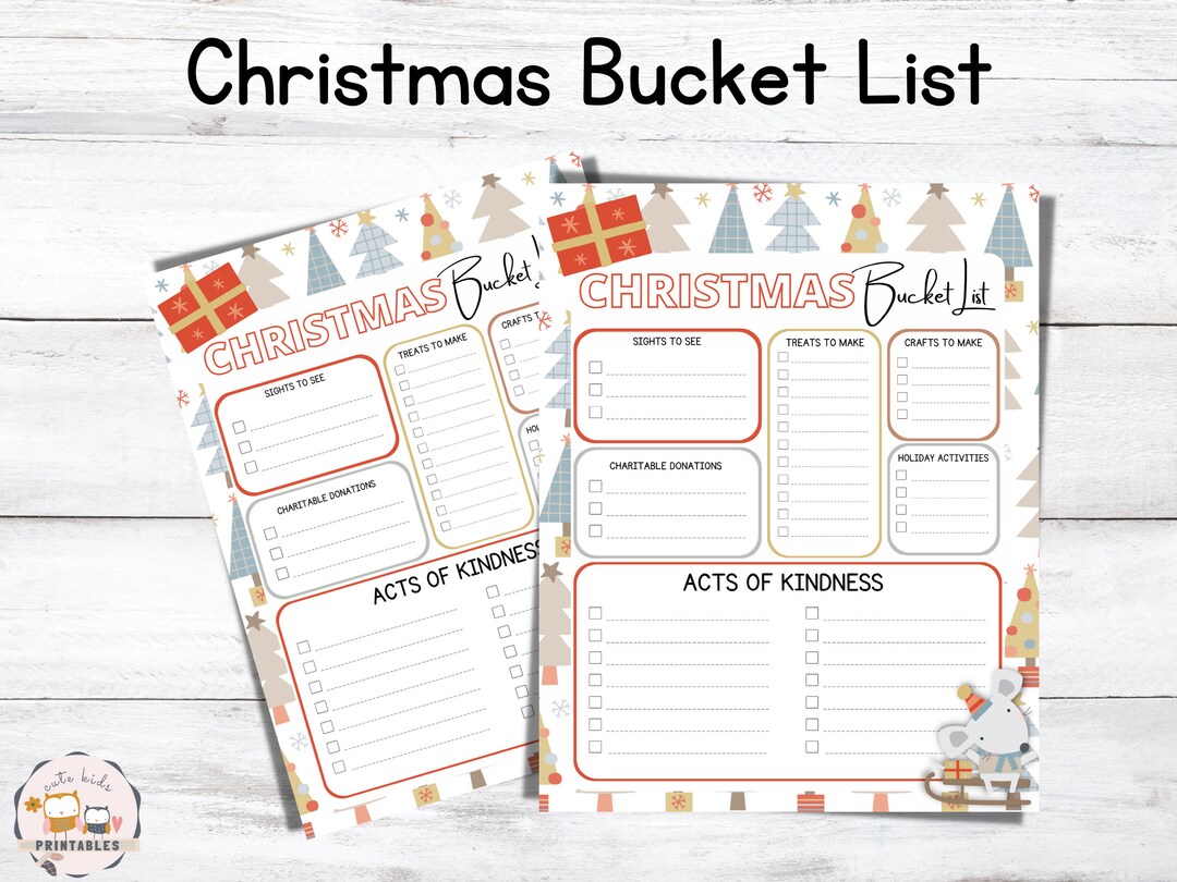 Christmas Bucket List Printable PDF - Etsy